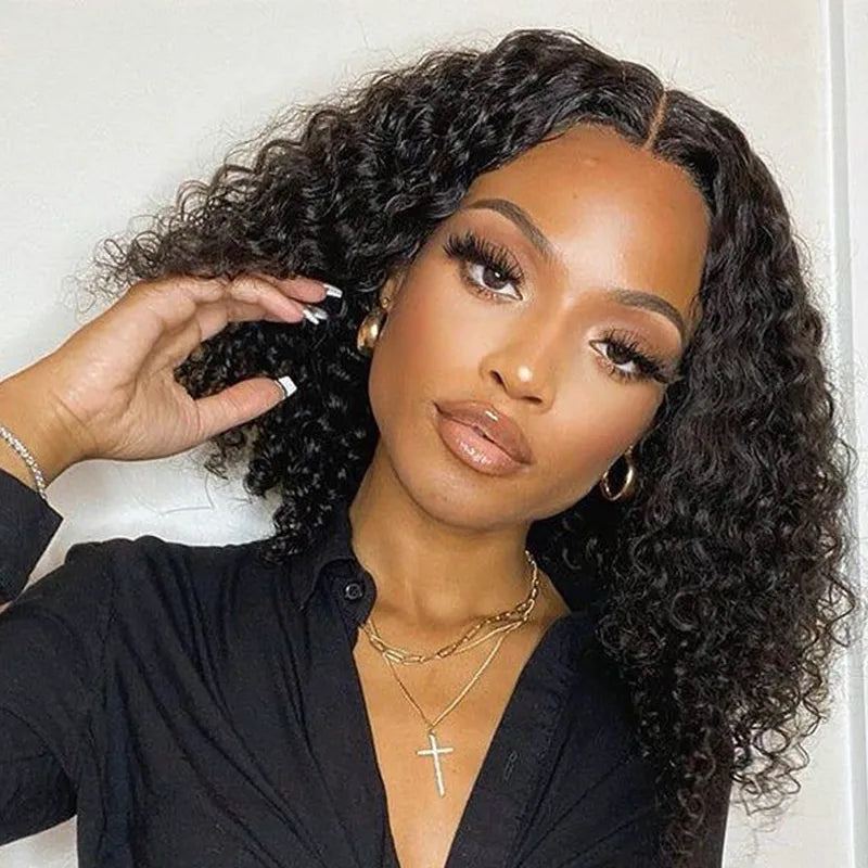 Deep Wave Hair Short Bob 5x5 Lace Closure Wig – BelianaHair