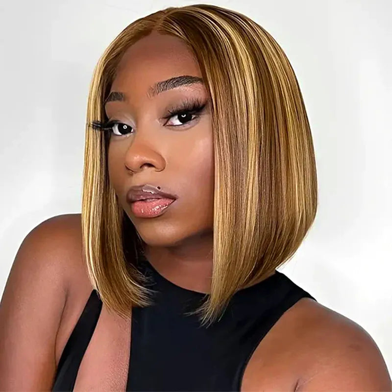 Piano Highlight 4x4 Lace Closure Straight Hair Bob Wig – BelianaHair
